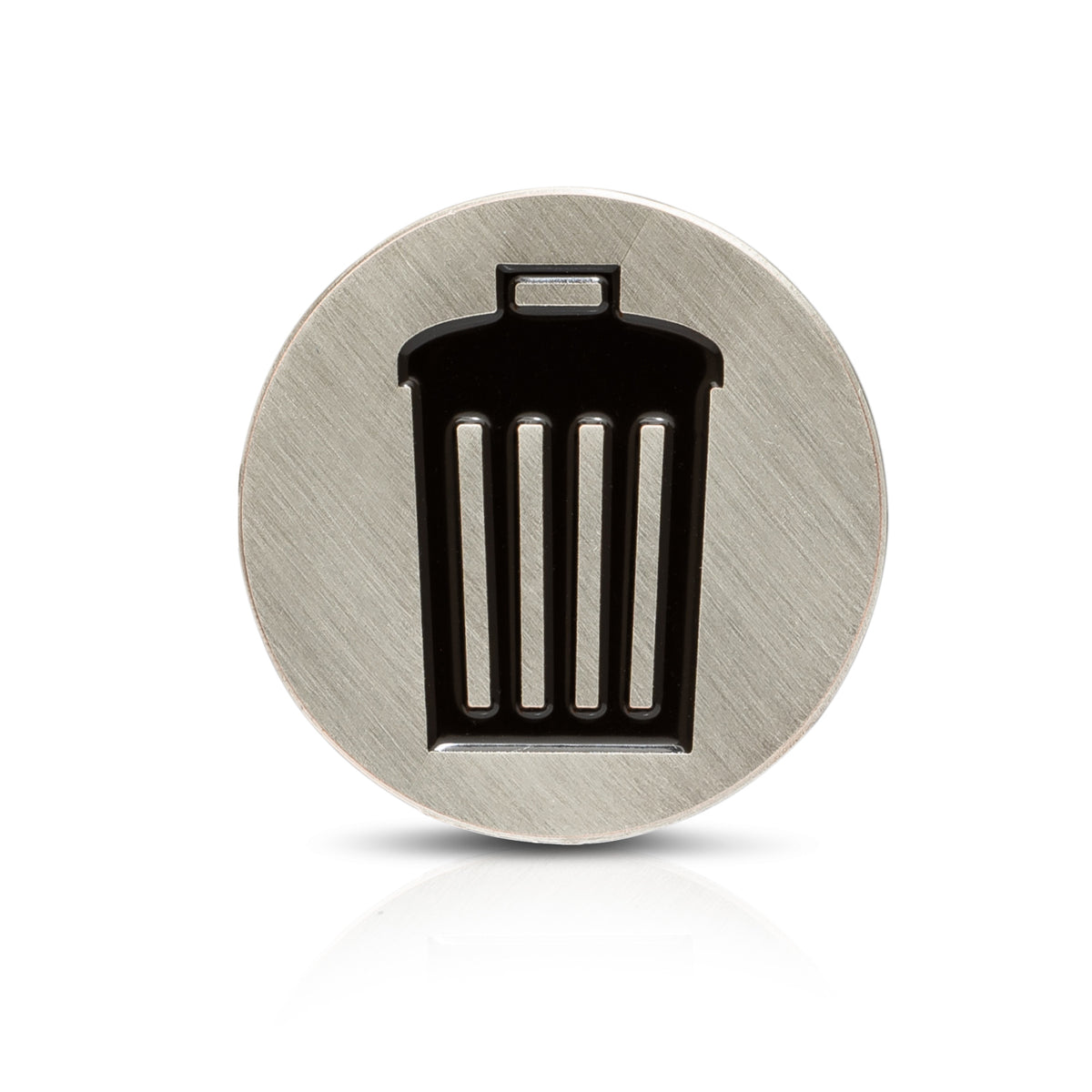 Trash Tag Label Kitchen Logo Metal Hardware Neat Sleek Discrete Round ...